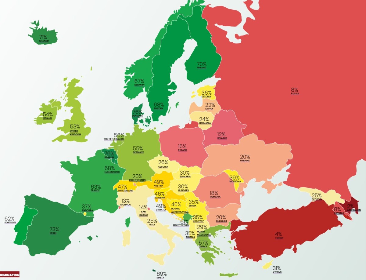 RAINBOW EUROPE MAP AND INDEX 2023 | These are the LGBTQIA+ friendly and ...
